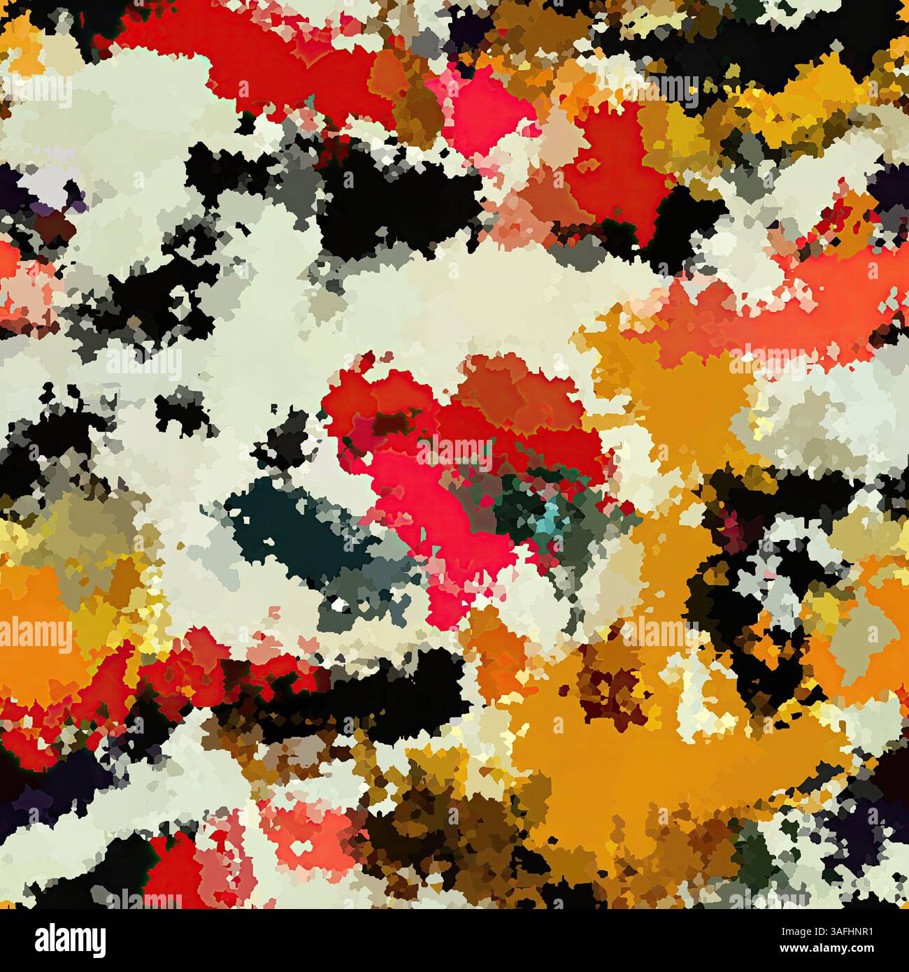 Abstract blotched random paint splatter seamless pattern. Dense grungy ...