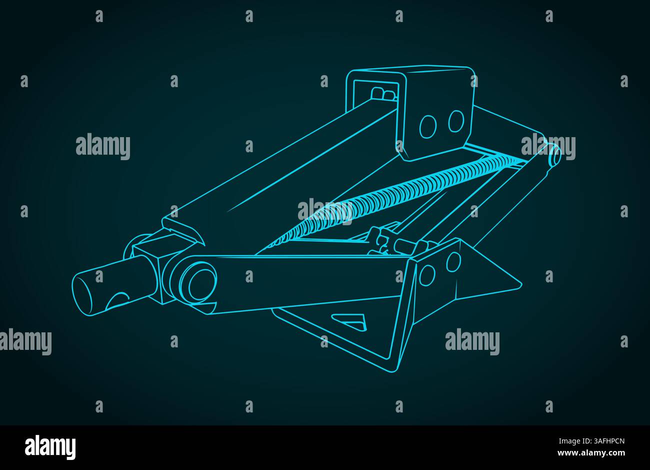 Car scissor jack lift stylized vector illustration Stock Vector Image ...