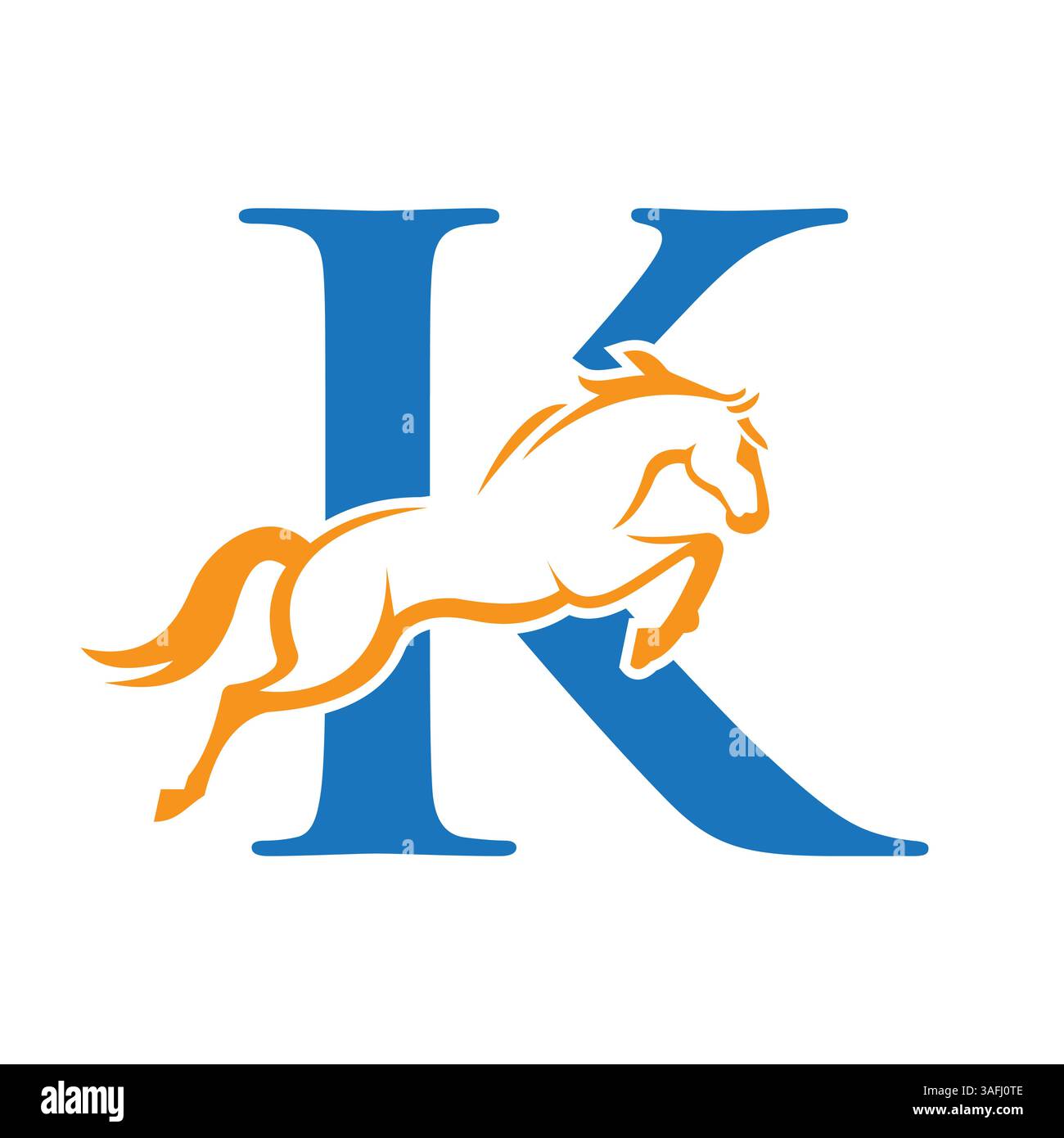 Initial Letter K Horse Logo Design Concept With Jumping Horse Symbol ...