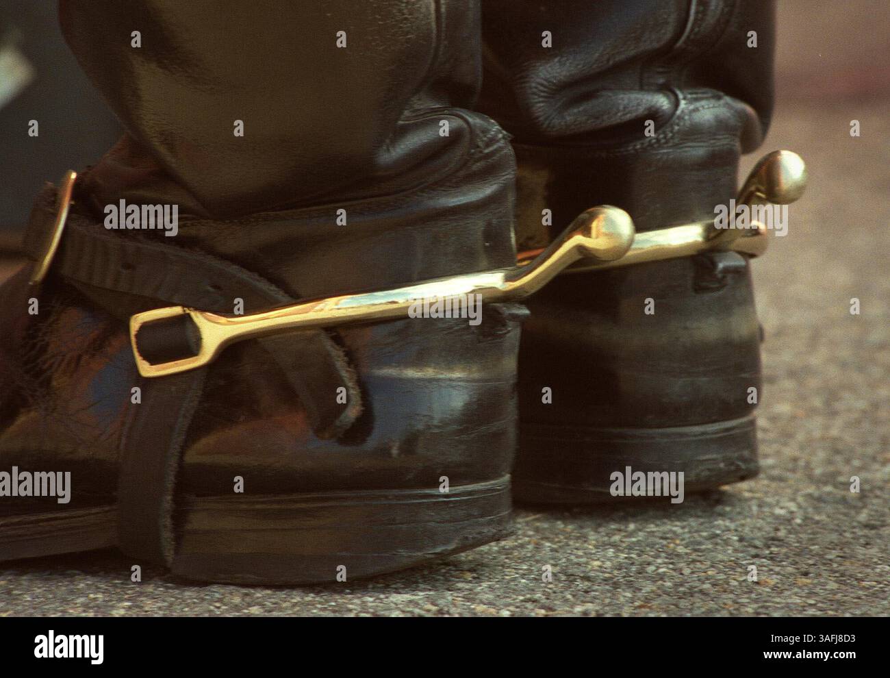 Sgt. Christopher Newton wears brass spurs on his riding boots, which ...