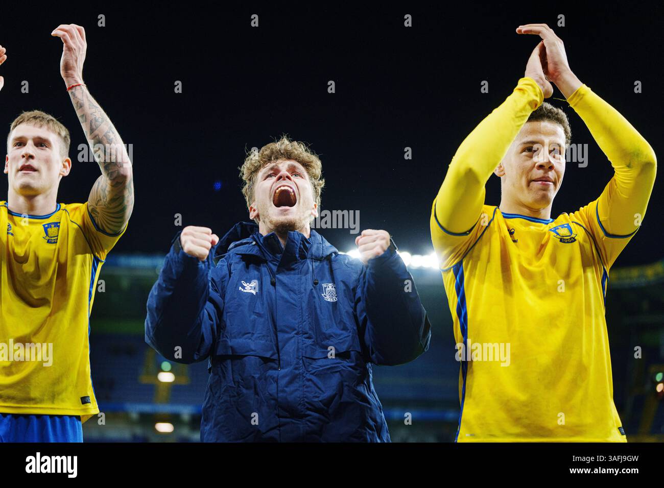 Copenhagen, Denmark. 07th Apr, 2025. Broendby's Mileta Rajovic, Mathias ...