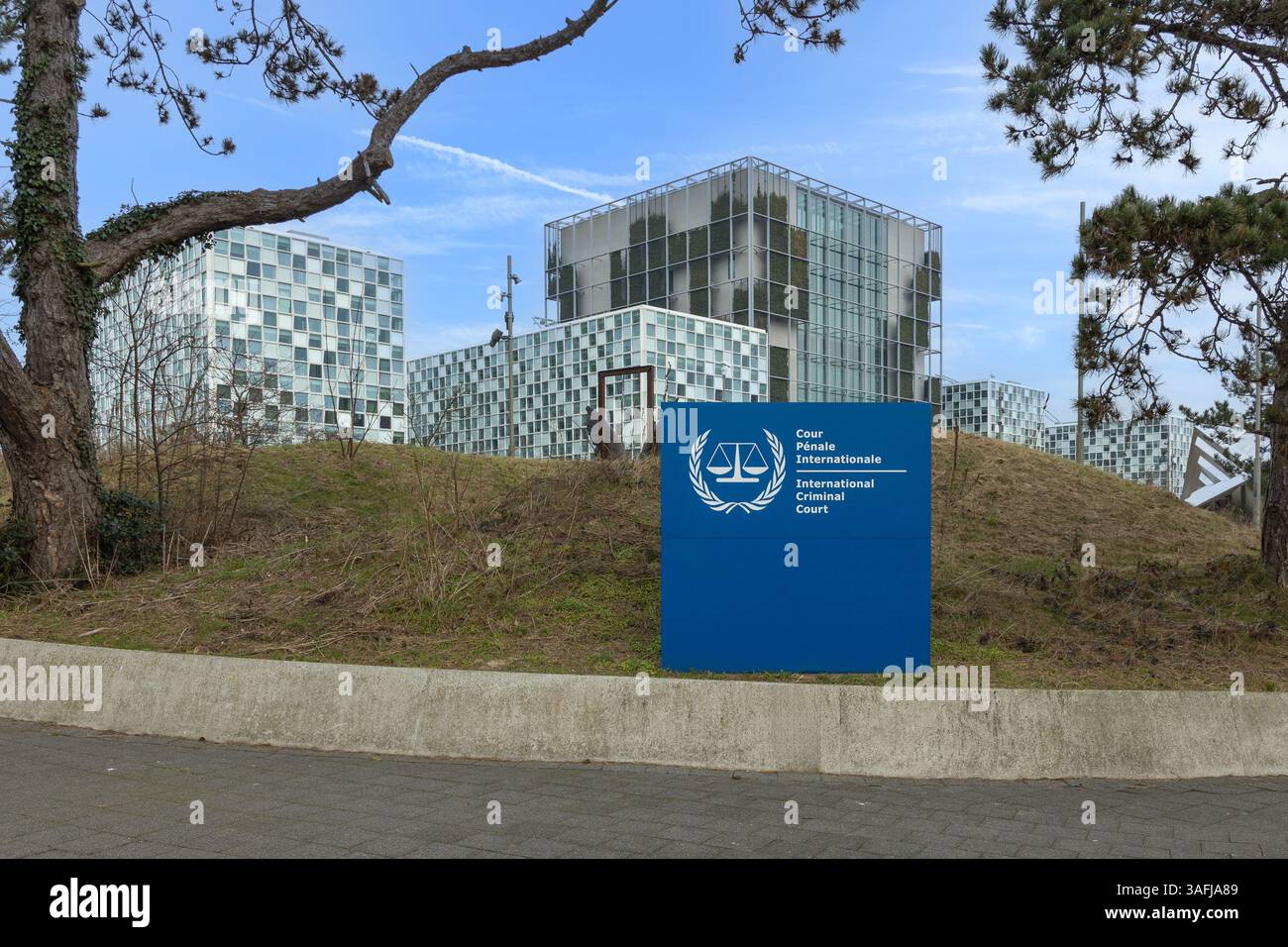 The Hague, the Netherlands. 15 February 2025. Logo sign and building of ...