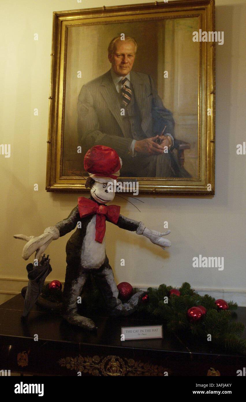 First Lady Laura Bush conducted a tour of Christmas decorations at the ...