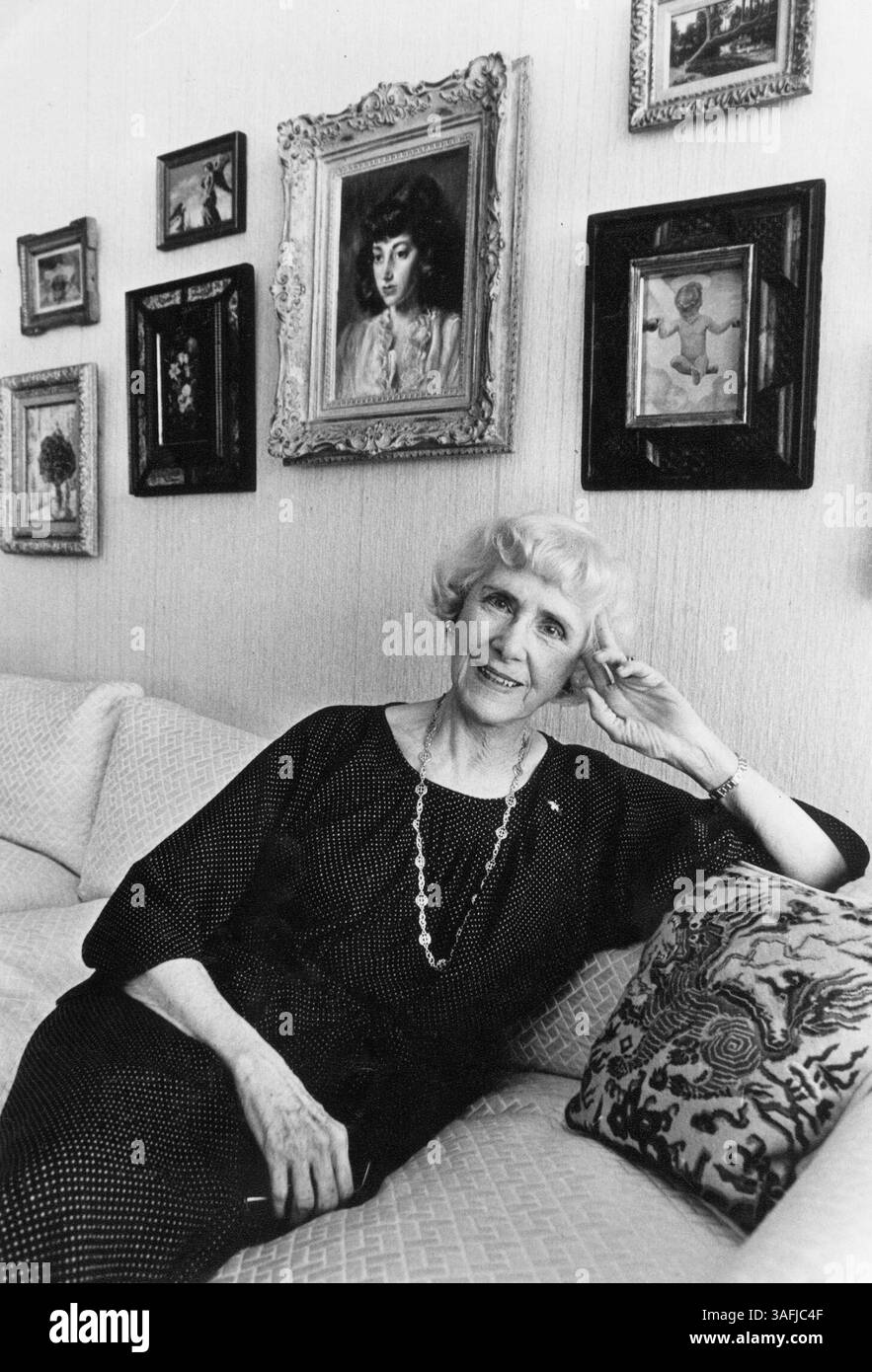 Claire Booth Luce, in her Watergate Apartment, surrounded by paintings ...