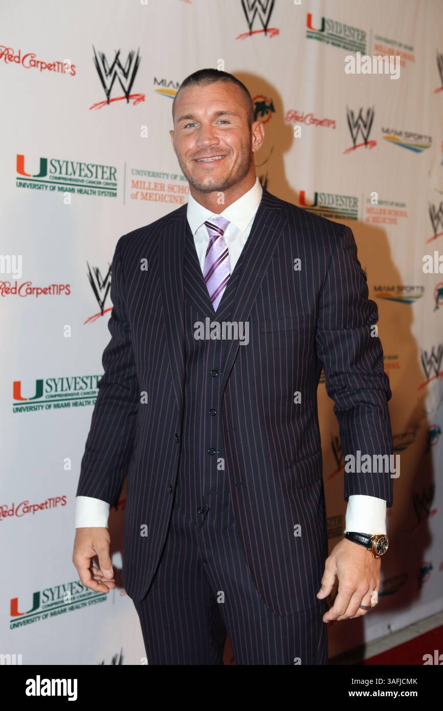 Randy Orton poses for media on the red carpet at the WWE 2012 Art ...