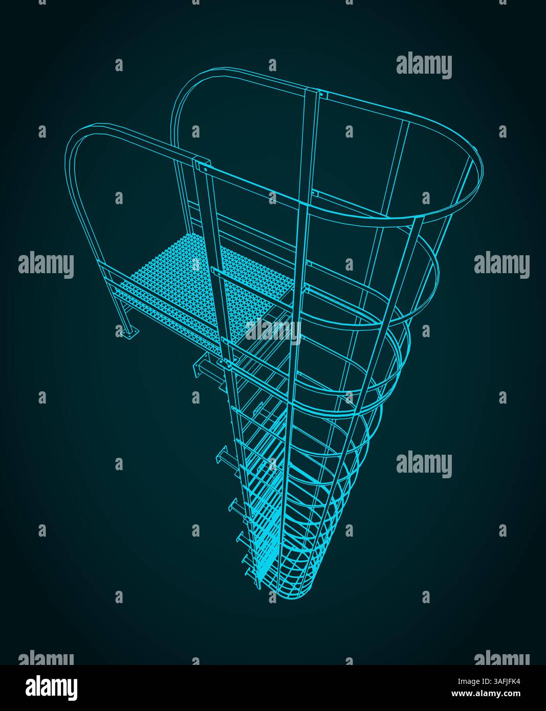 Stylized vector illustration of fire escape close-up Stock Vector Image ...