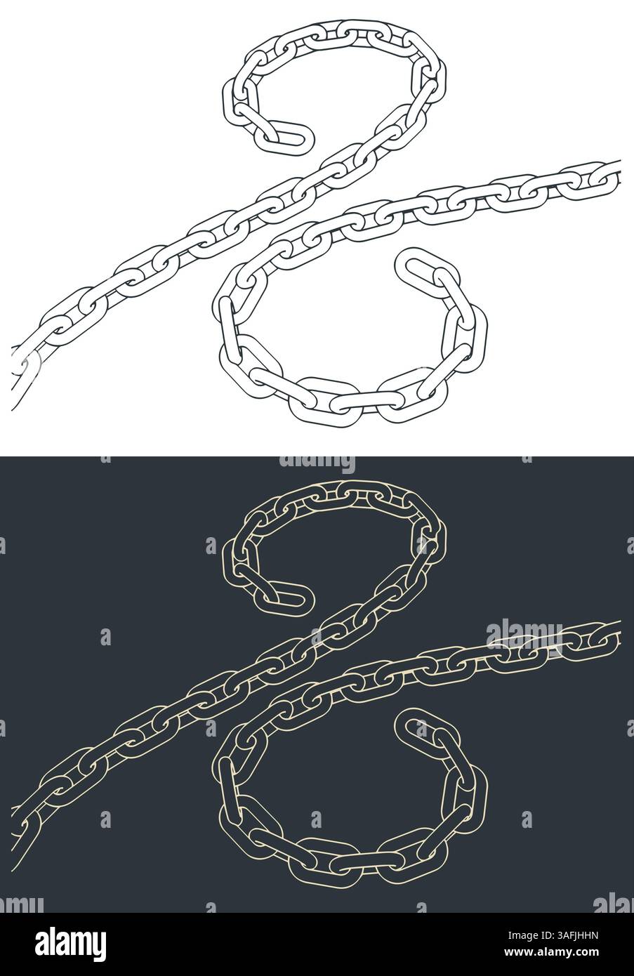 Pieces of metal chain stylized vector illustrations Stock Vector Image ...