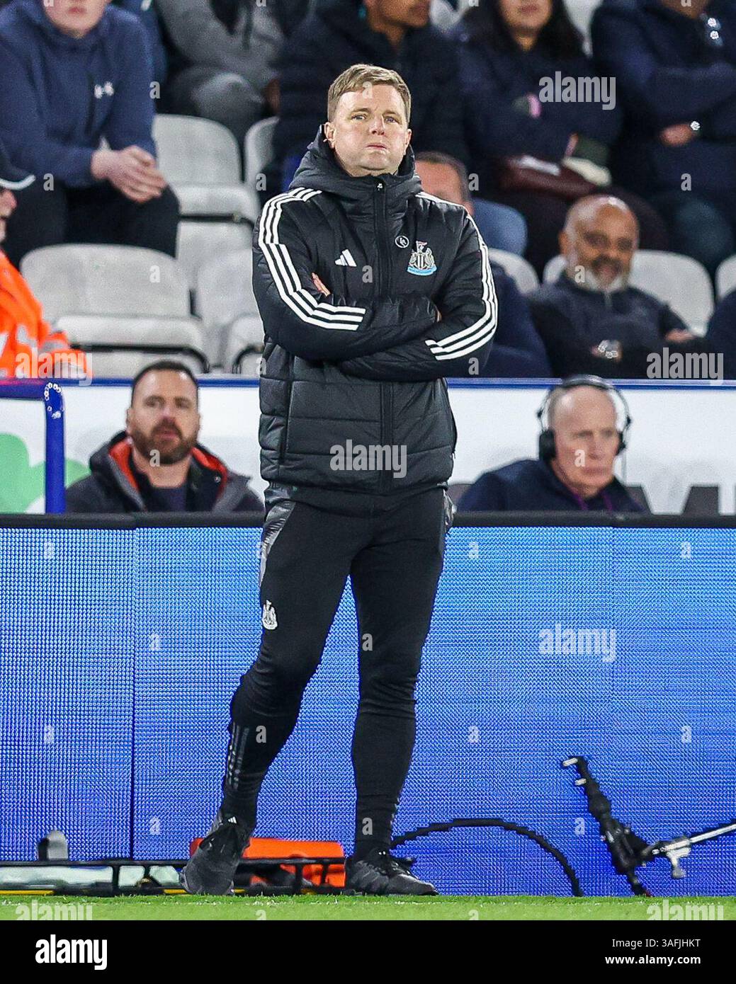 Eddie Howe, manager of Newcastle United watches the action during the ...