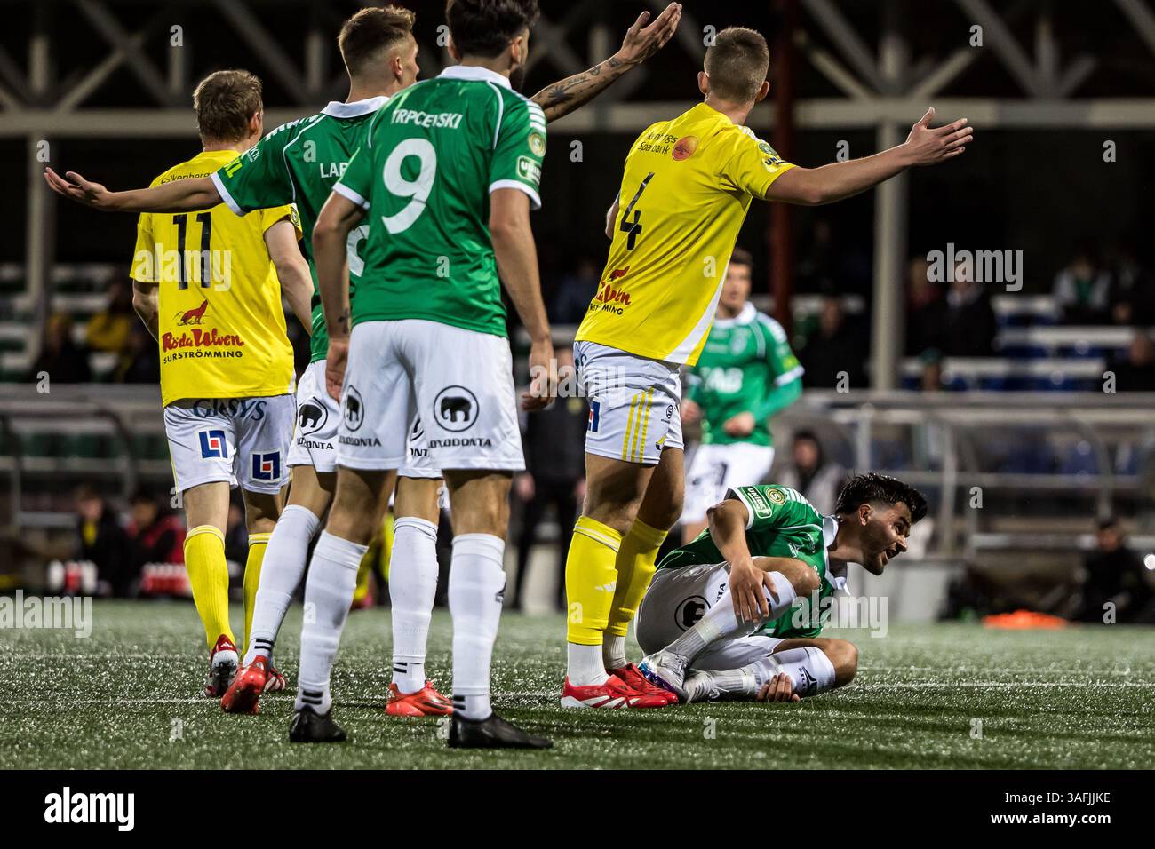 250407 Brages Haris Brkic under fotbollsmatchen i Superettan mellan ...