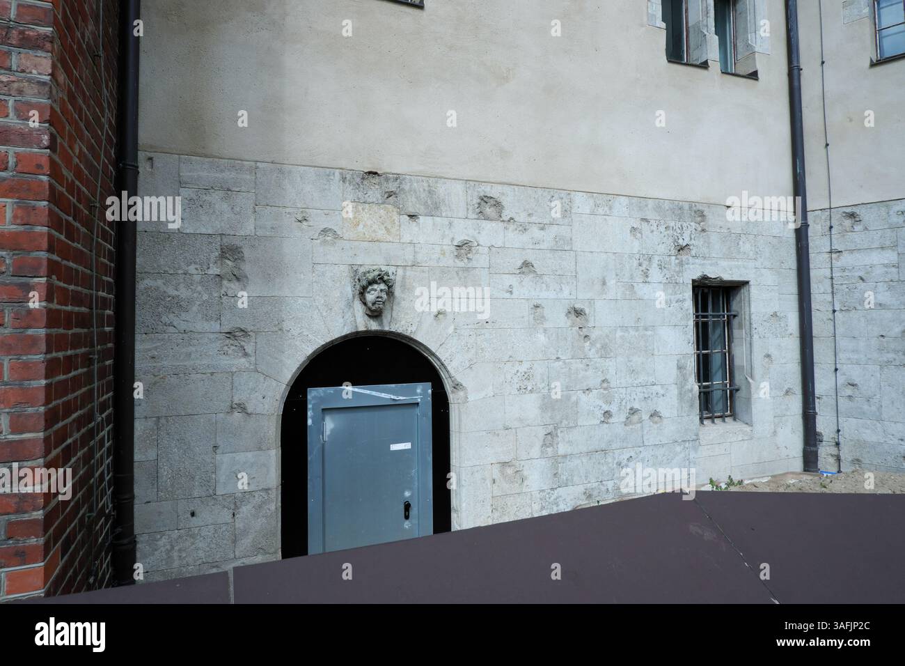 Details of relics display in the exterior walls of the Märkisches ...