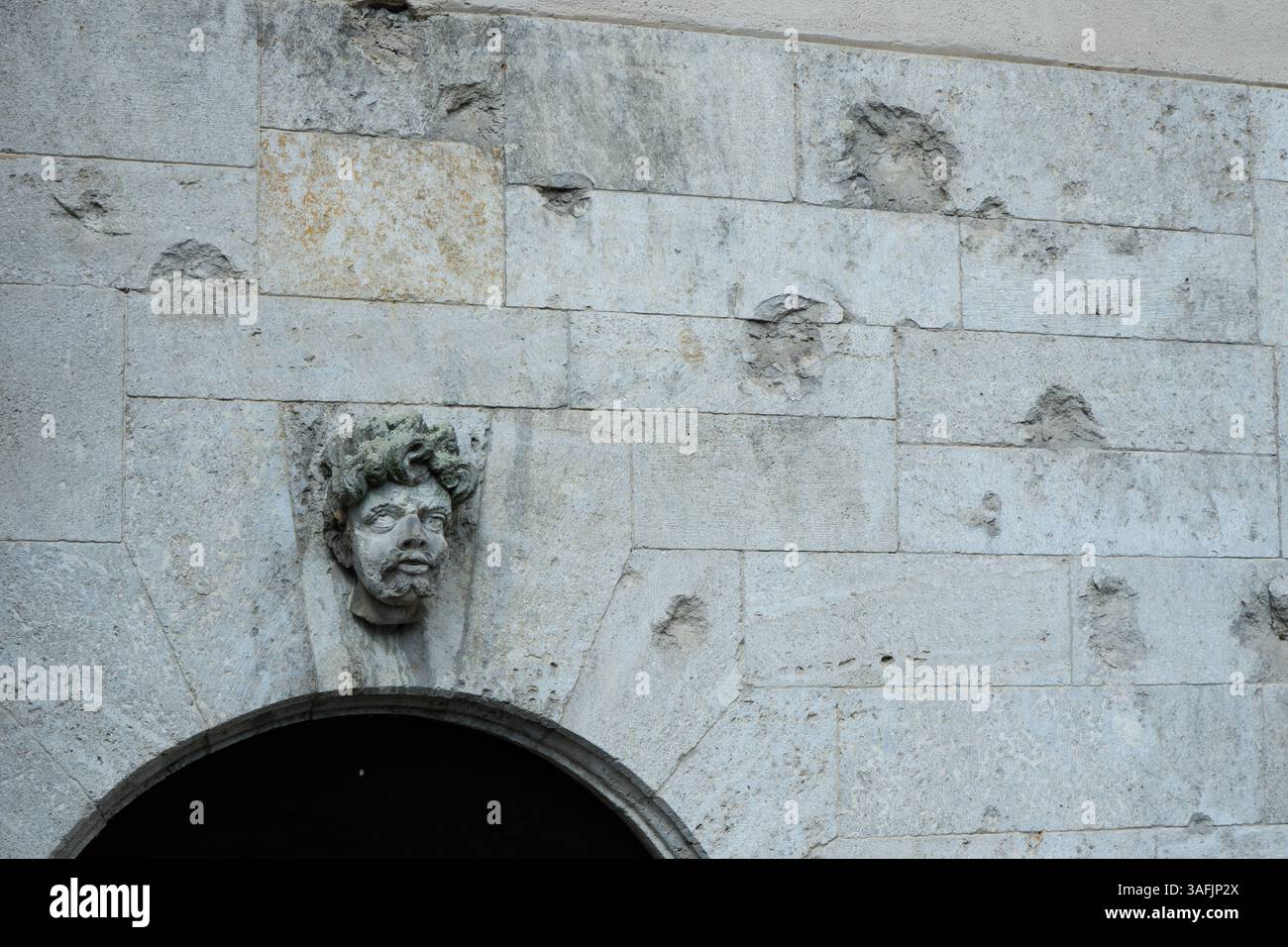 Details of relics display in the exterior walls of the Märkisches ...