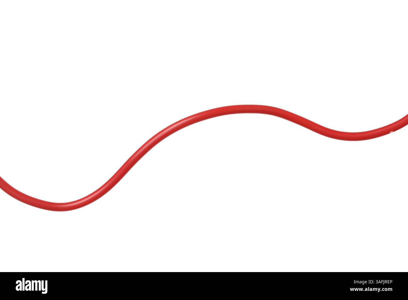 One red electrical wire isolated on white Stock Photo - Alamy