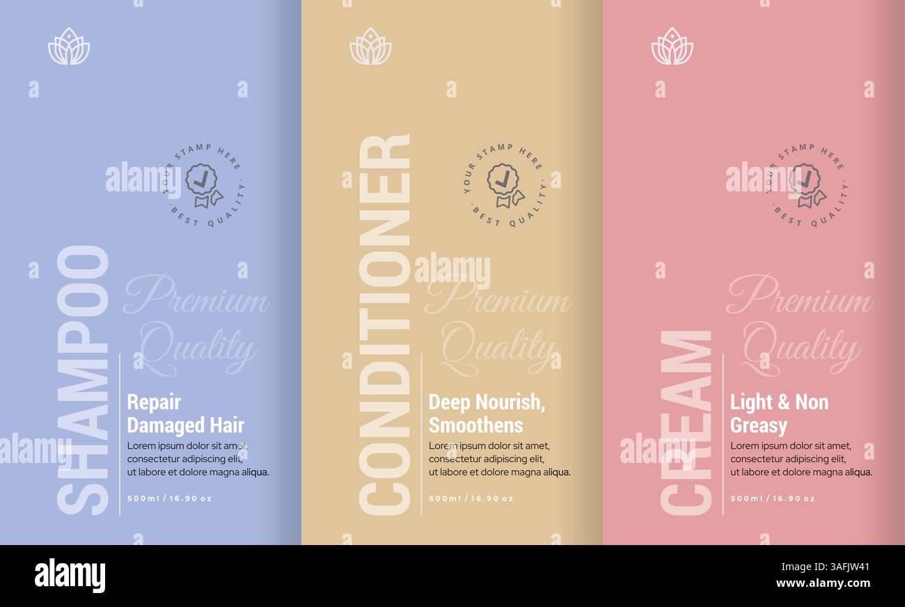 Shampoo label design, Conditioner Label Design, Skin Cream Label Design ...