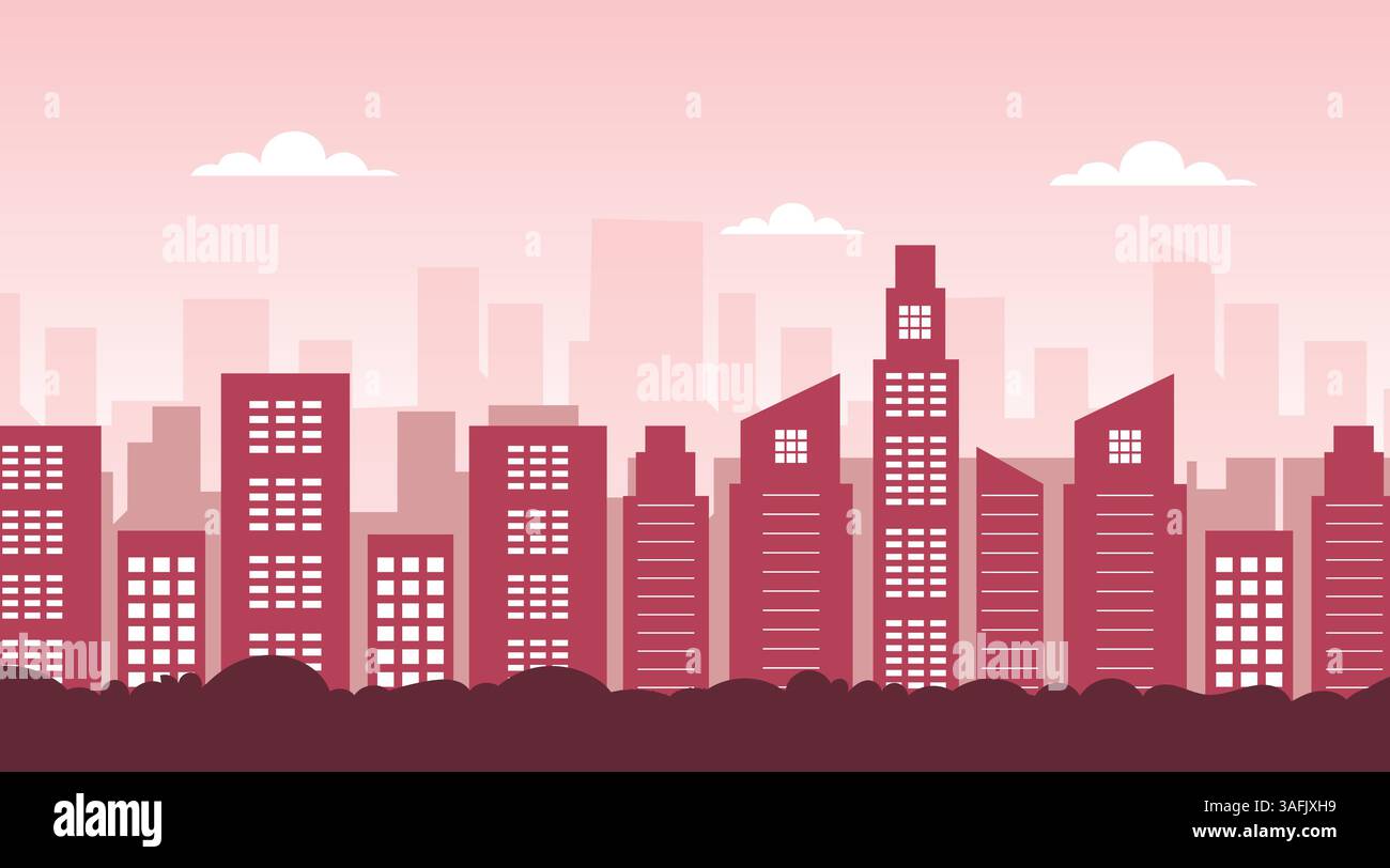 City landscape flat urban city vector illustration Stock Vector Image ...