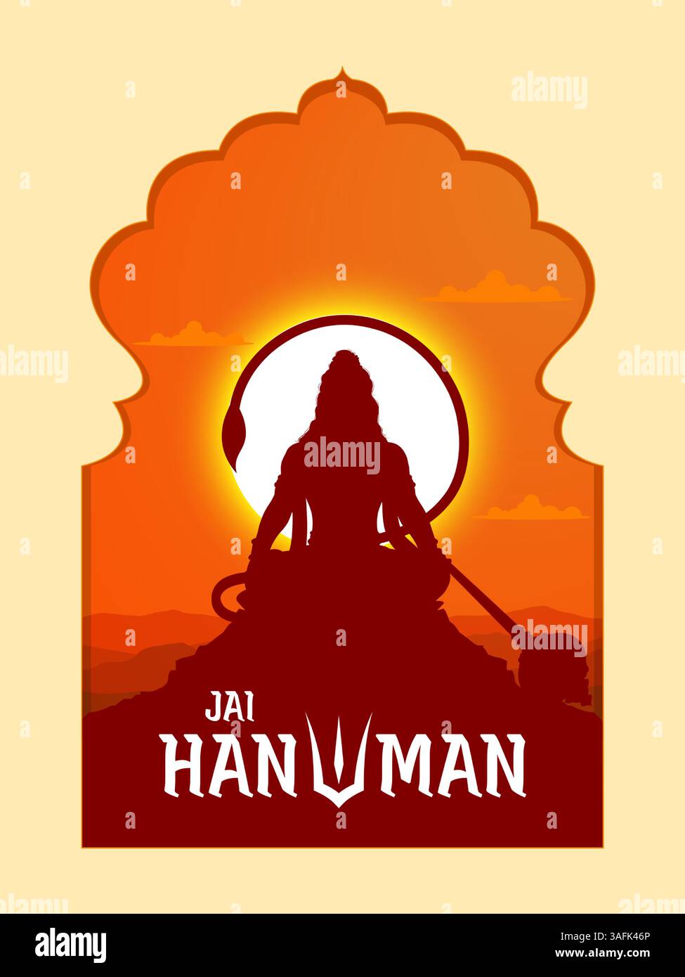 illustration of Lord Hanuman for Hanuman Jayanti Janmotsav celebration ...