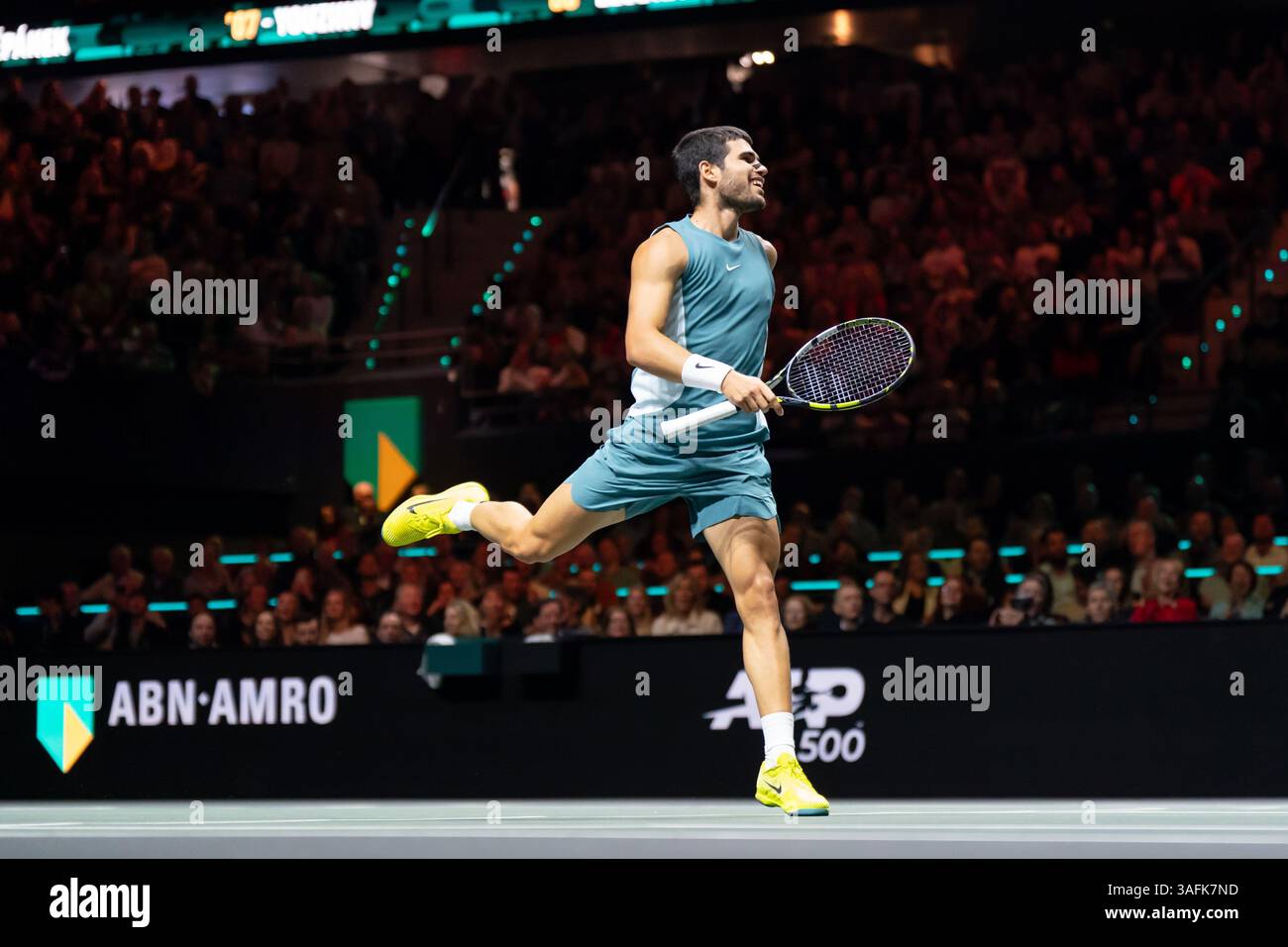 ROTTERDAM, NETHERLANDS - FEBRUARY 8: Carlos Alcaraz of Spain during the ...