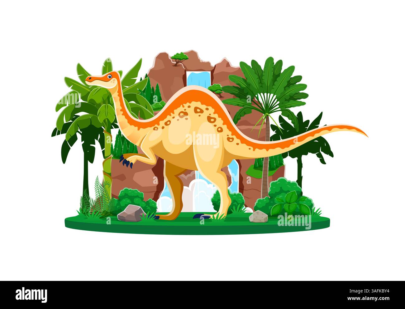 Dinosaur or prehistoric lizard Deinocheirus extinct dino animal ...