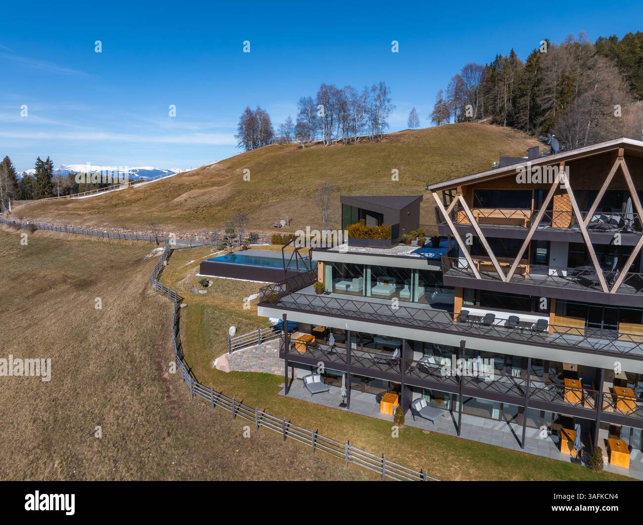 Modern Luxury Hotel with Infinity Pool in South Tyrol, Italy Stock ...