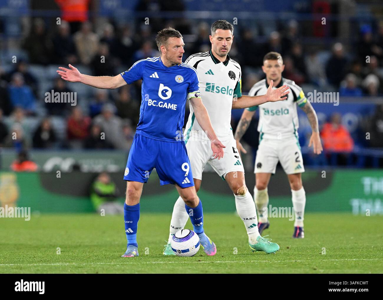 Leicester, UK. 7th Apr, 2025. Jamie Vardy of Leicester City with Fabian ...