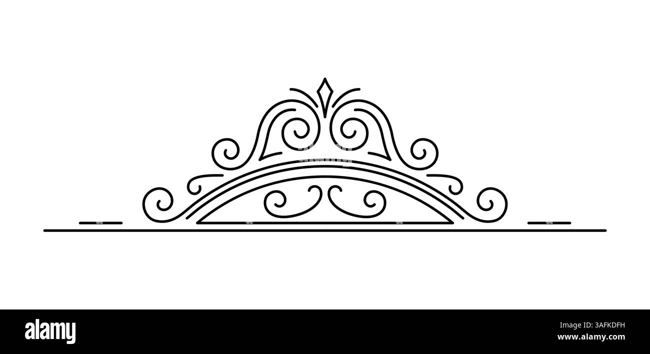 Line curl element. Modern decorative linear divider Stock Vector Image ...
