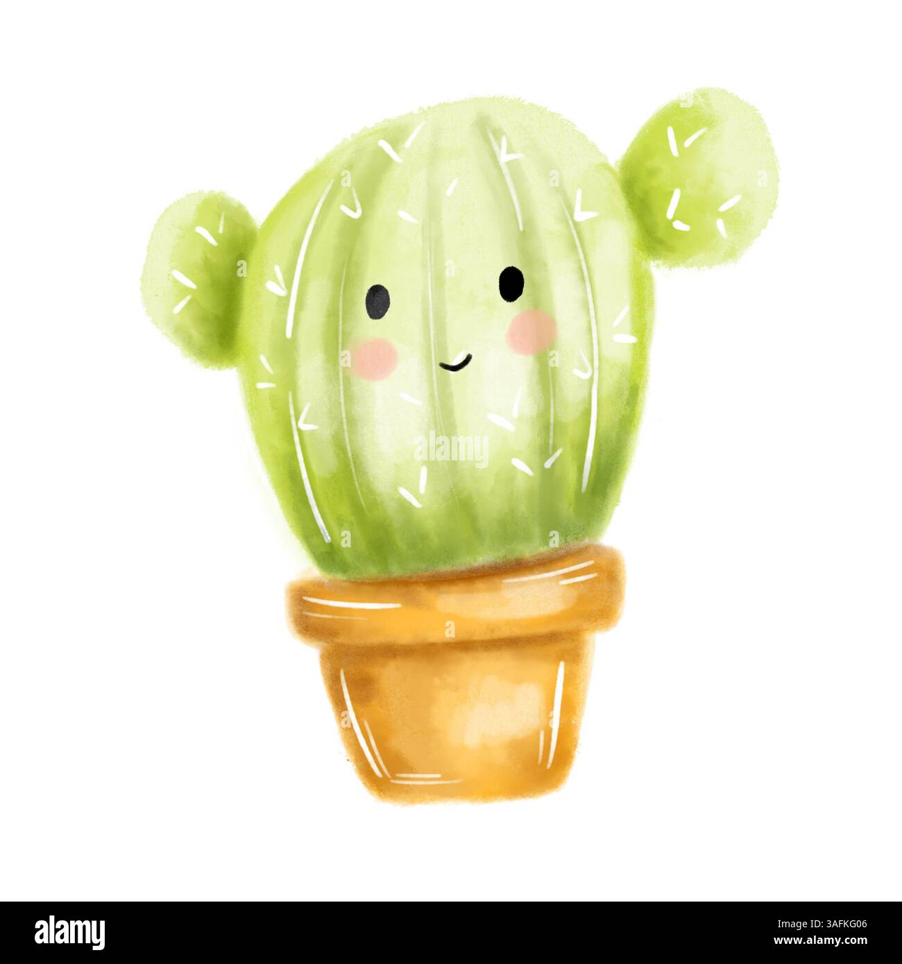 Cute Cactus Watercolor illustration Hand drawn cactus image Happy ...