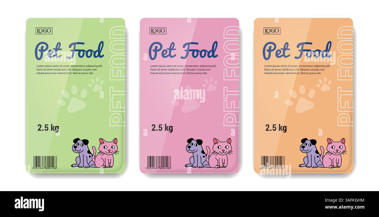 Pet food label design set abstract vector packaging design layouts ...