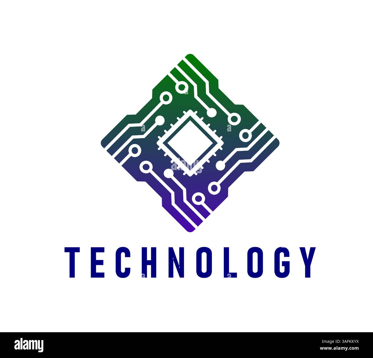 Computer chip icon for AI technology and digital tech, vector chipset ...