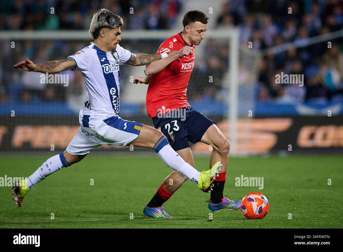 Spanish La Liga EA Sports soccer match Leganes vs Osasuna at Butarque ...
