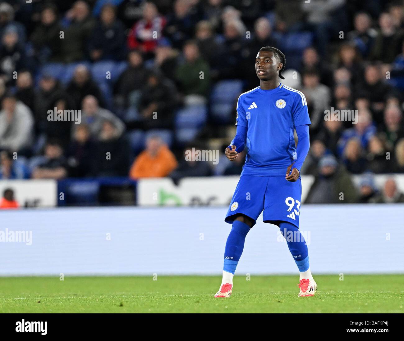 Leicester, UK. 7th Apr, 2025. Jeremy Monga of Leicester City during the ...