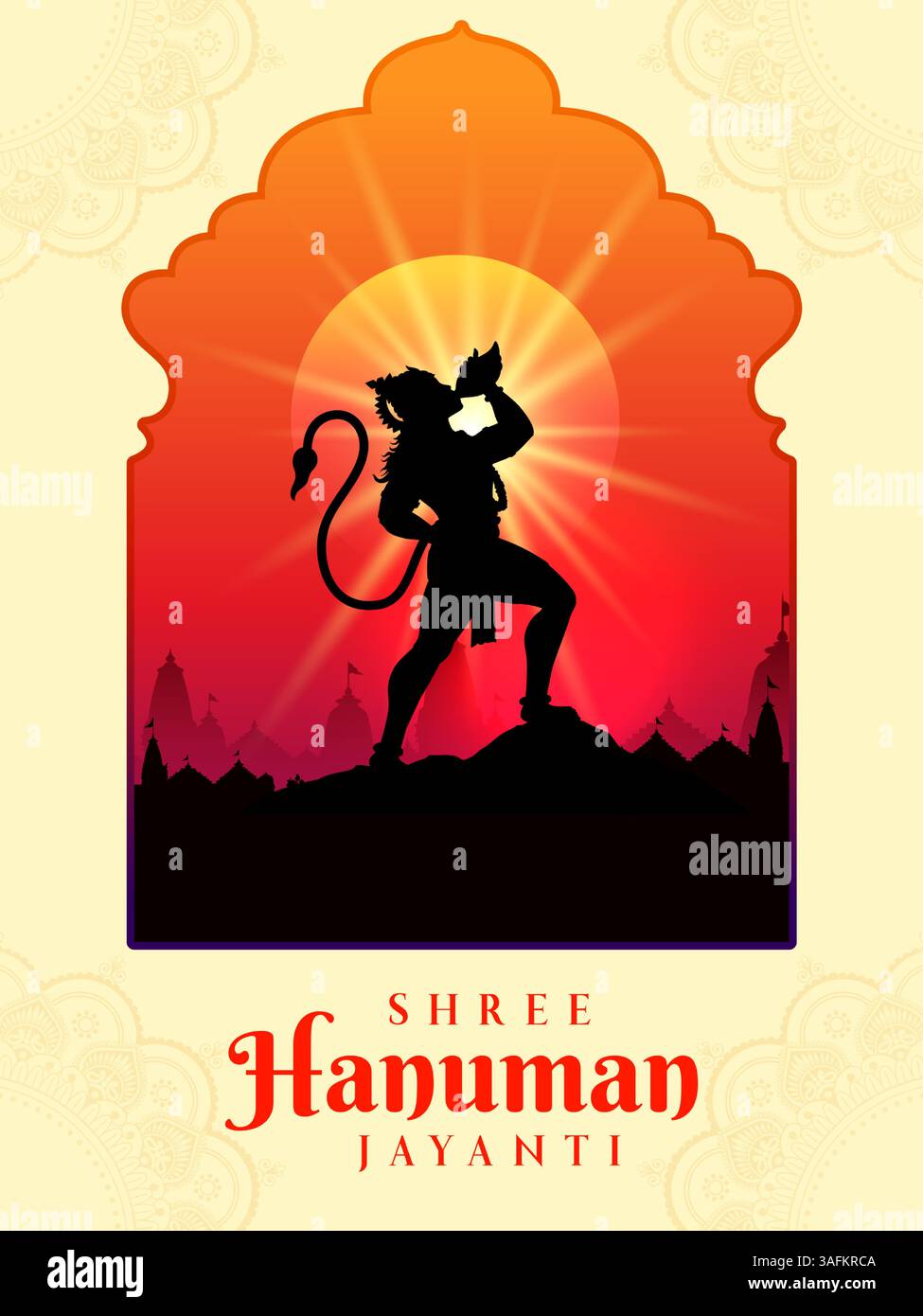 illustration of Lord Hanuman for Hanuman Jayanti Janmotsav celebration ...