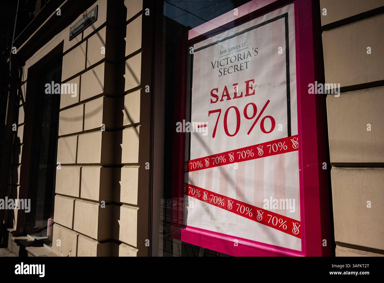 Lviv, Ukraine - April 06, 2025: A storefront Victoria's Secret features ...