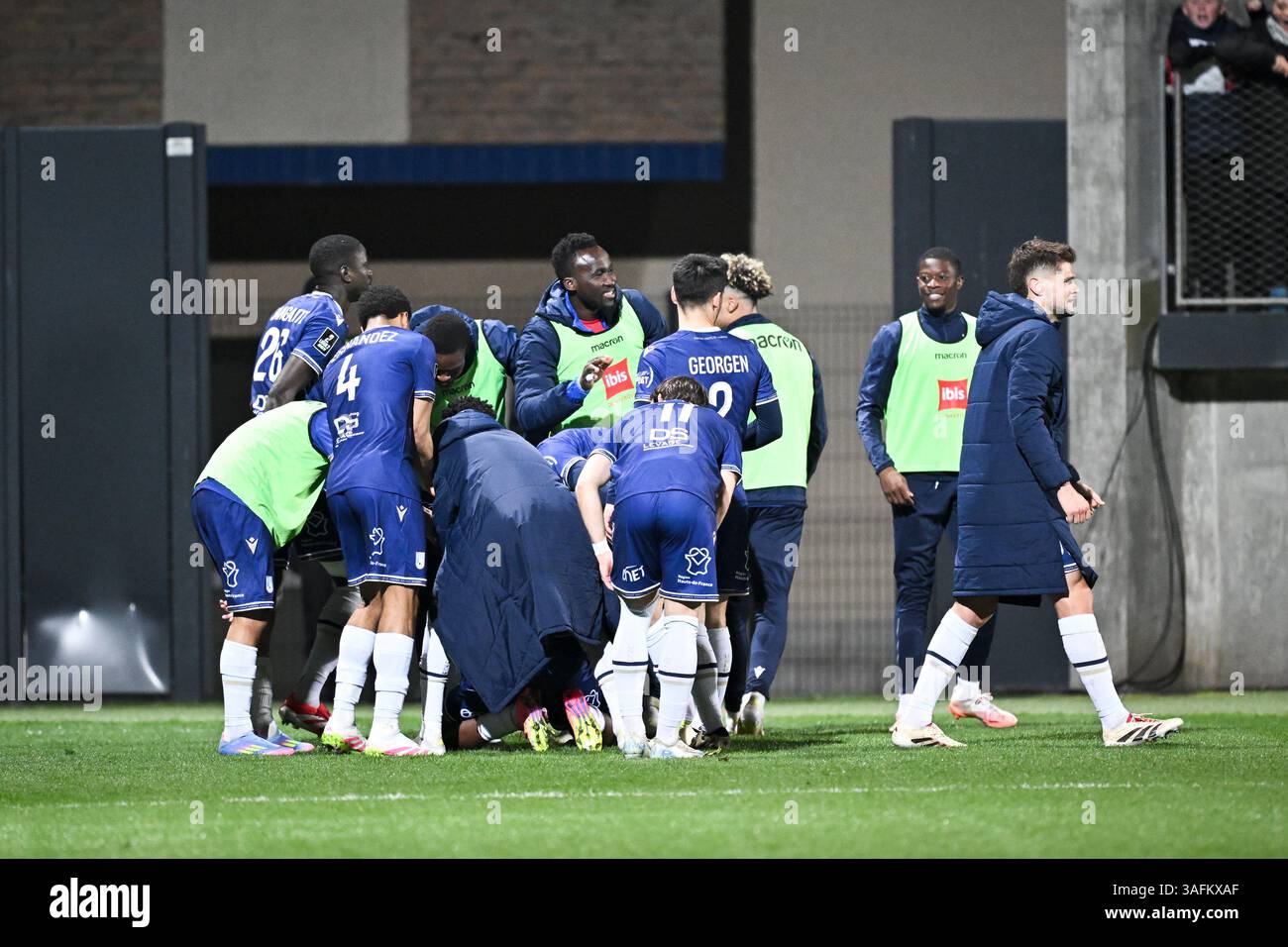 Equipe de football de Dunkerque USLD during the Ligue 2 BKT match ...