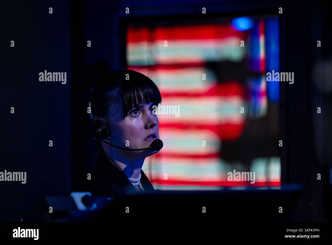 New York, United States. 07th Apr, 2025. A Nasdaq employee works the ...