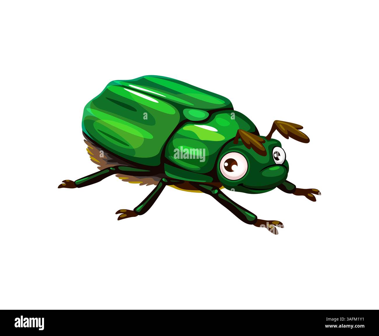 Cartoon funny cockchafer insect character, vector bug mascot for kids ...