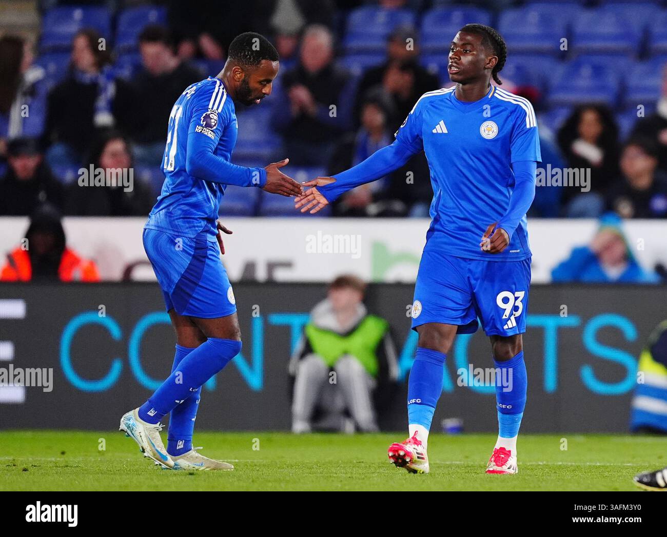 Leicester City's Ricardo Pereira and Jeremy Monga during the Premier ...