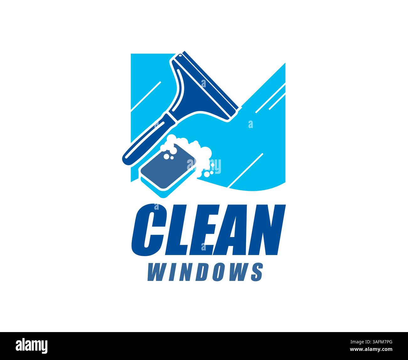 Windows washing and cleaning service icon, featuring a squeegee wiping ...