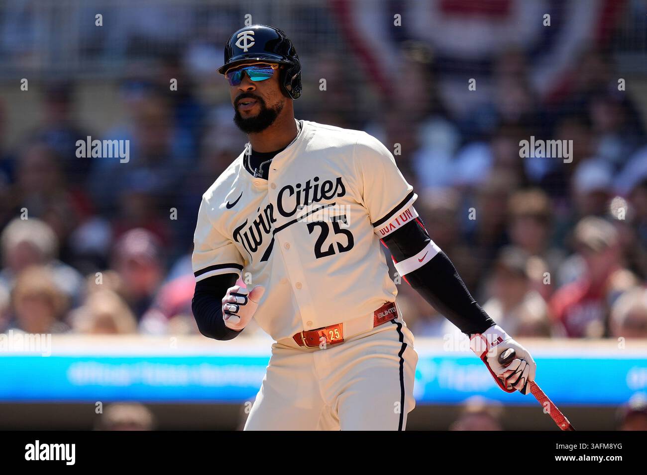 Minnesota Twins' Byron Buxton (25) stands at the plate while batting ...