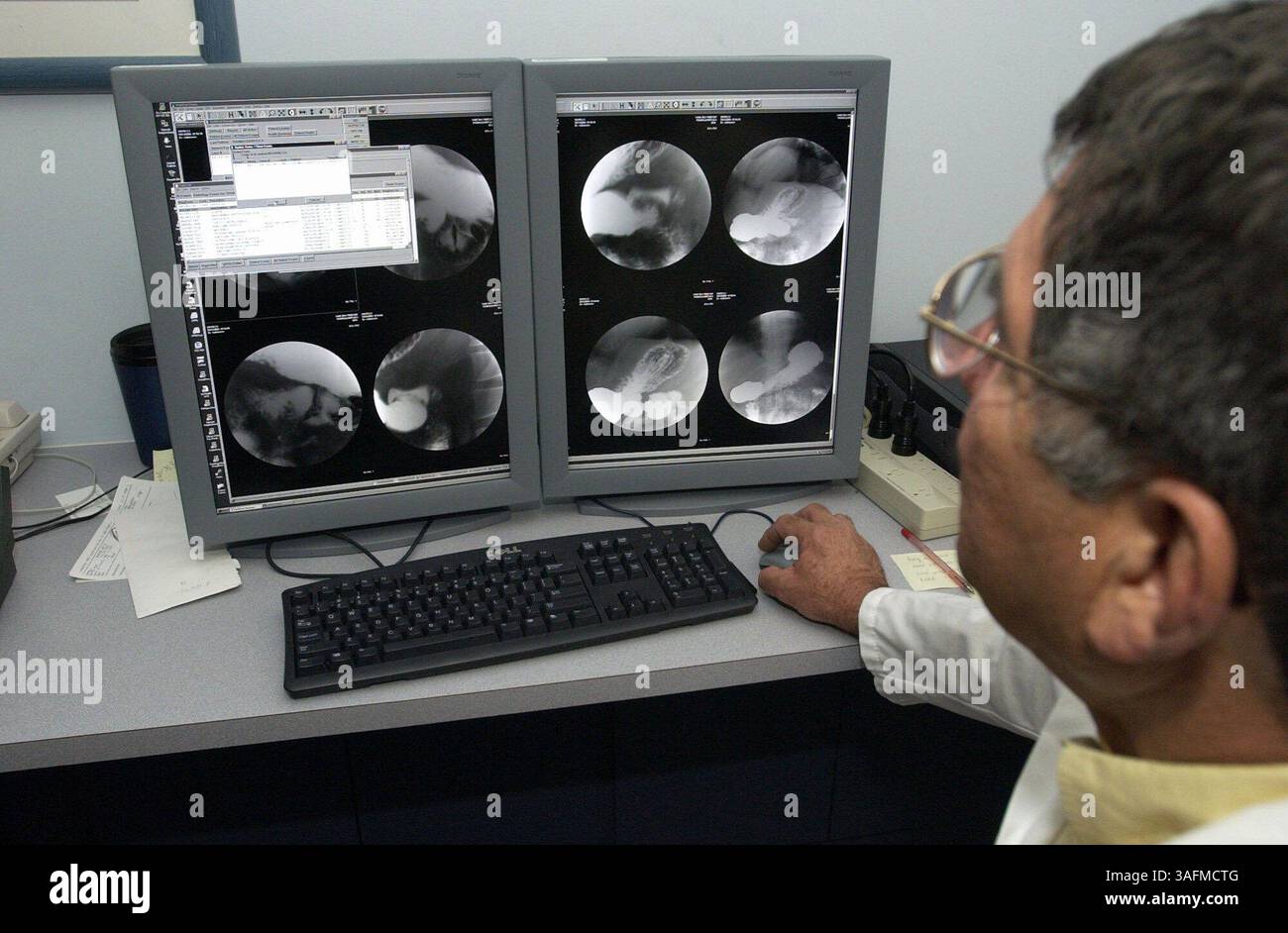 Charles Hirt, acting chief of radiology/ imagery demonstrates the new ...