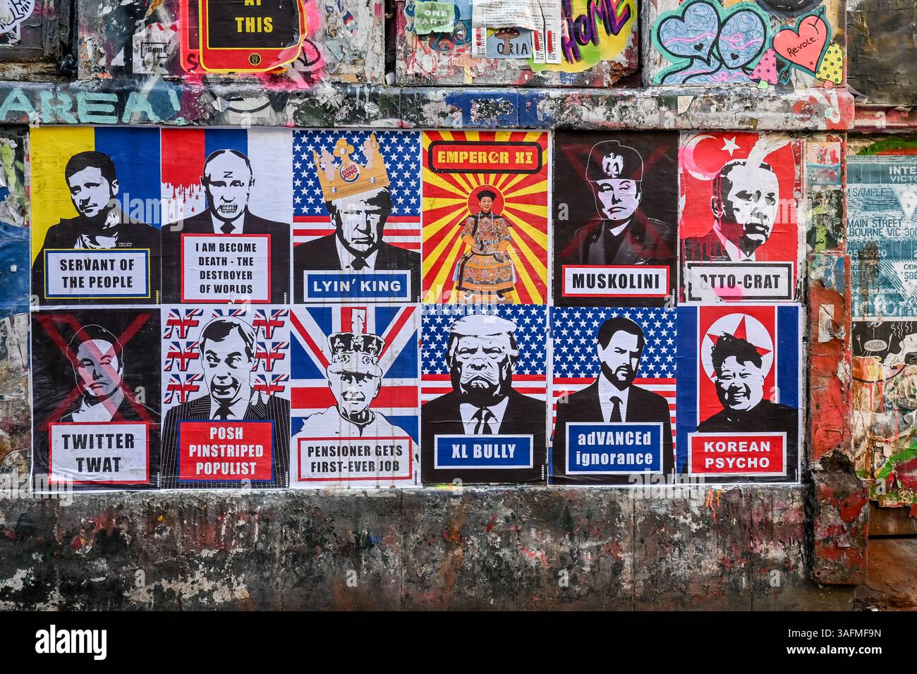 Political paste-up street art in Shoreditch, London. 2025 by artist ...