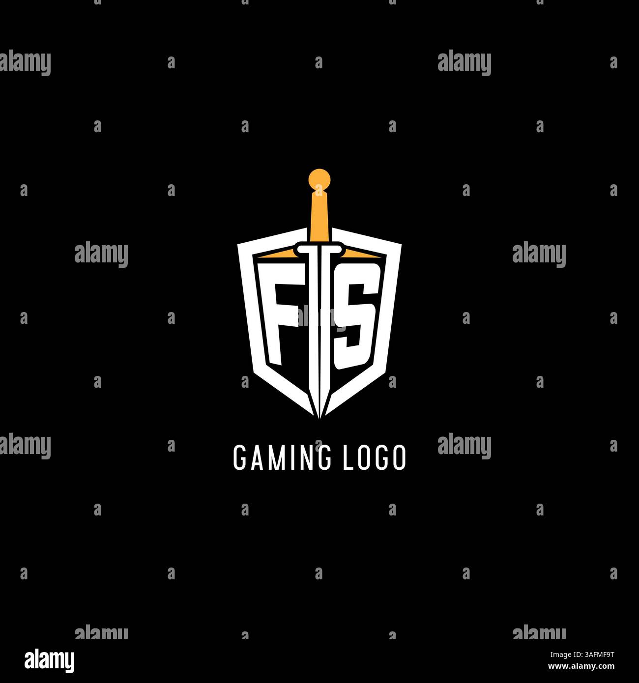 Letter FS logo with shield and sword design inspiration vector graphic ...