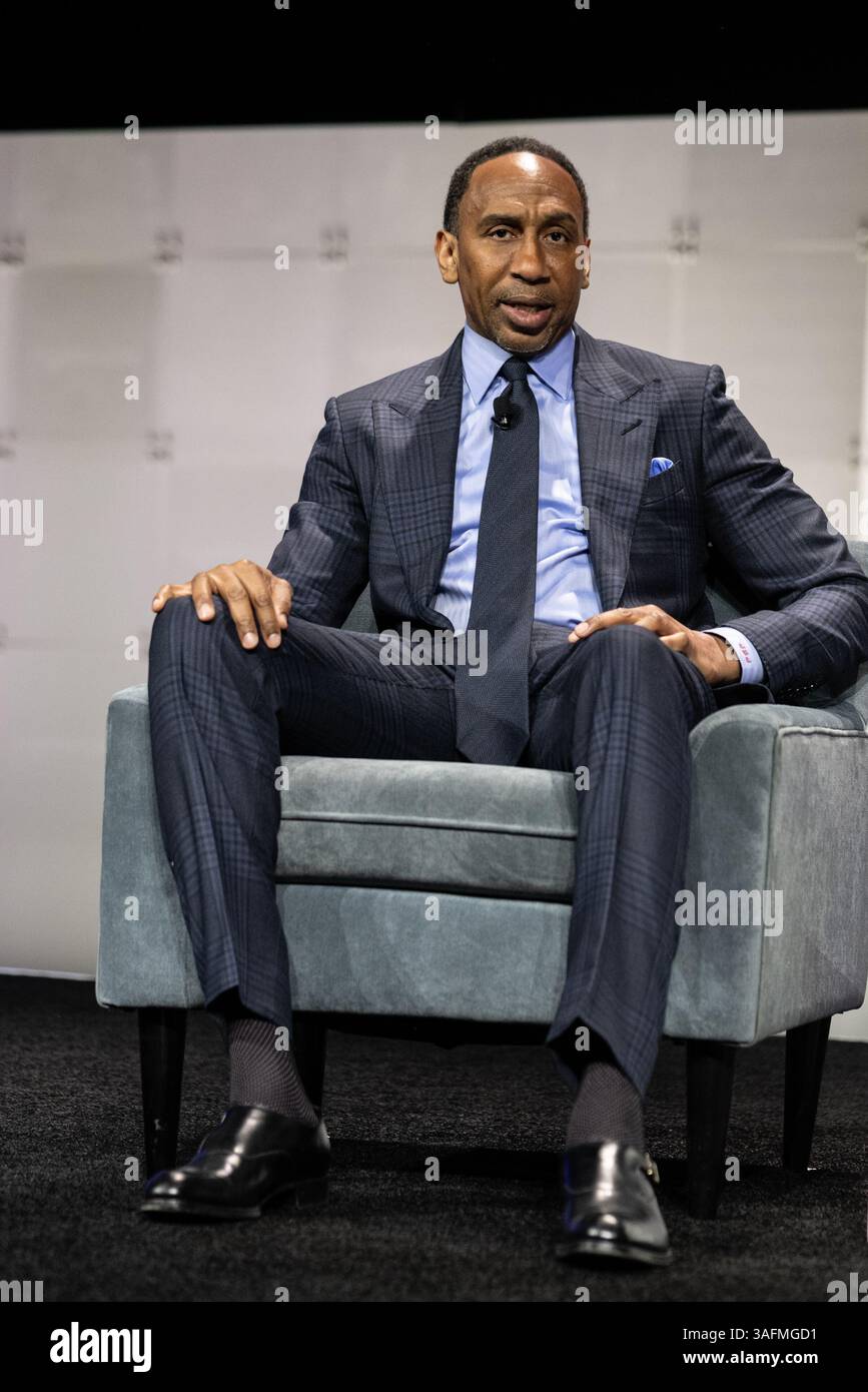 LAS VEGAS, Nevada - Stephen A. Smith speaking at NAB Welcome Session at ...