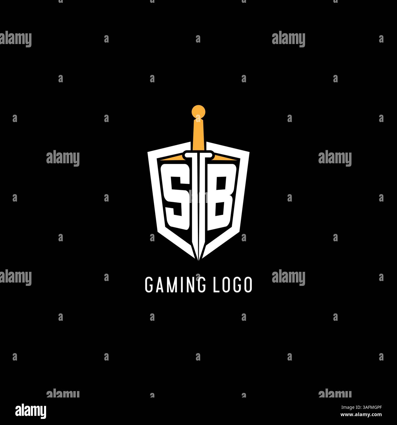 Letter SB logo with shield and sword design inspiration vector graphic ...