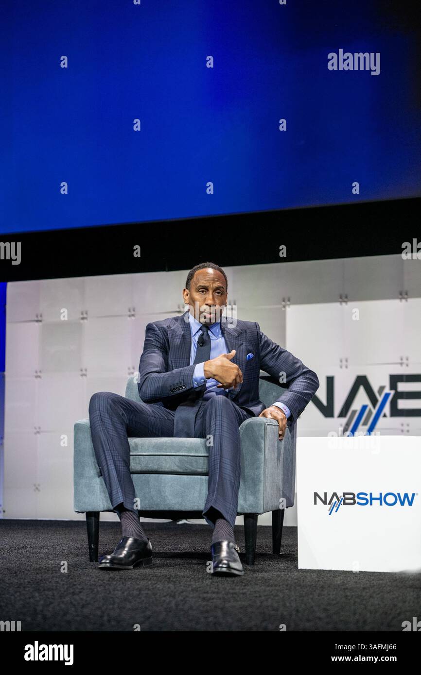 LAS VEGAS, Nevada - Stephen A. Smith speaking at NAB Welcome Session at ...