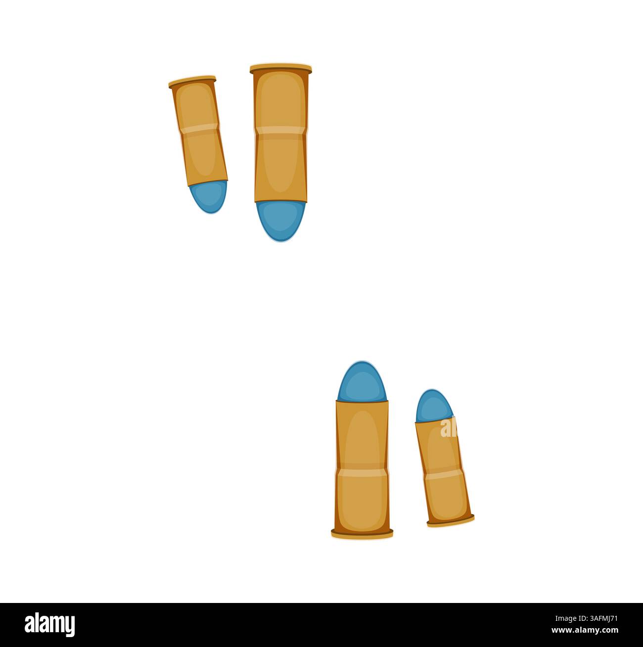 Quote symbol as cartoon bullets featuring blue tips and golden shells ...