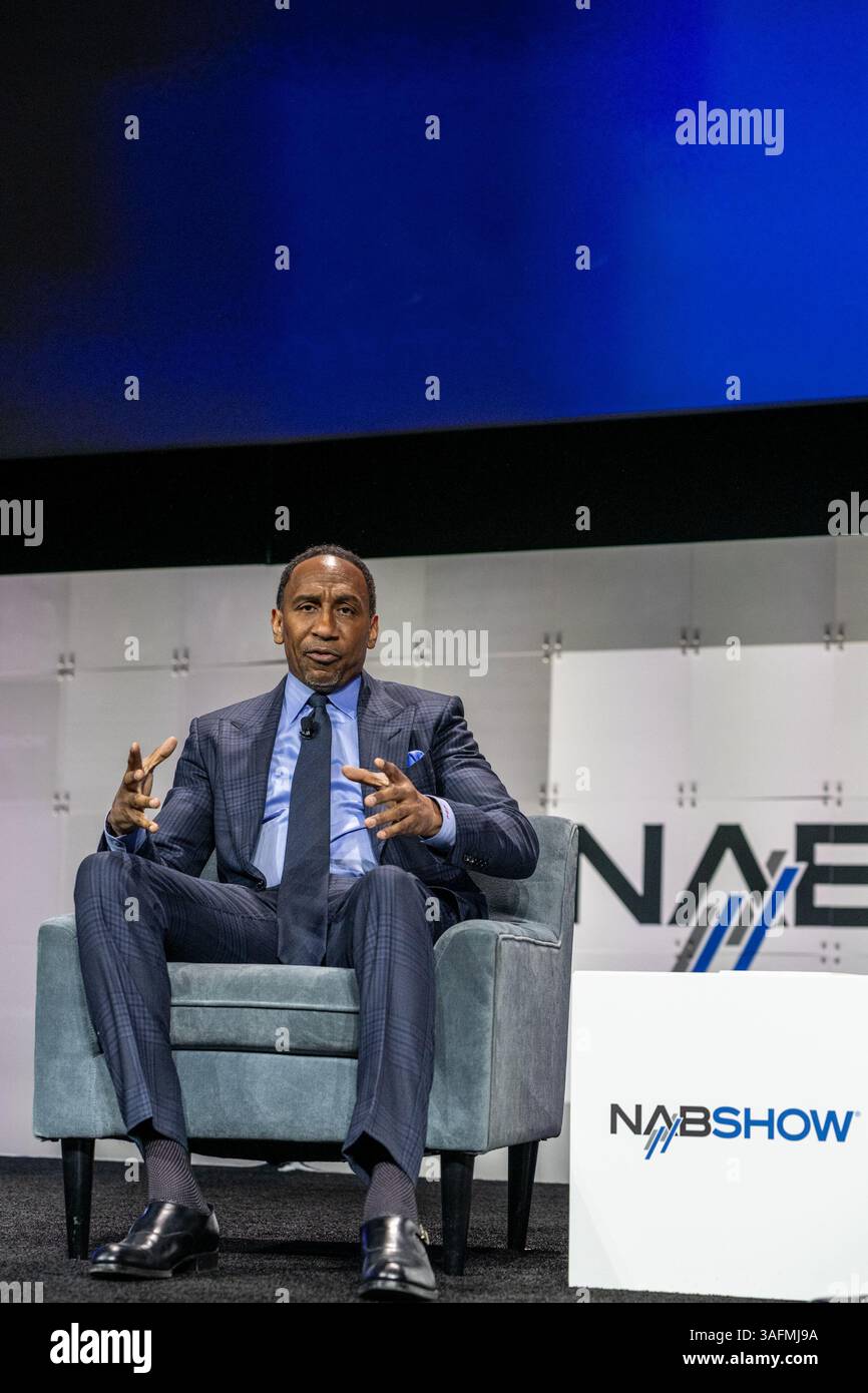 LAS VEGAS, Nevada - Stephen A. Smith speaking at NAB Welcome Session at ...