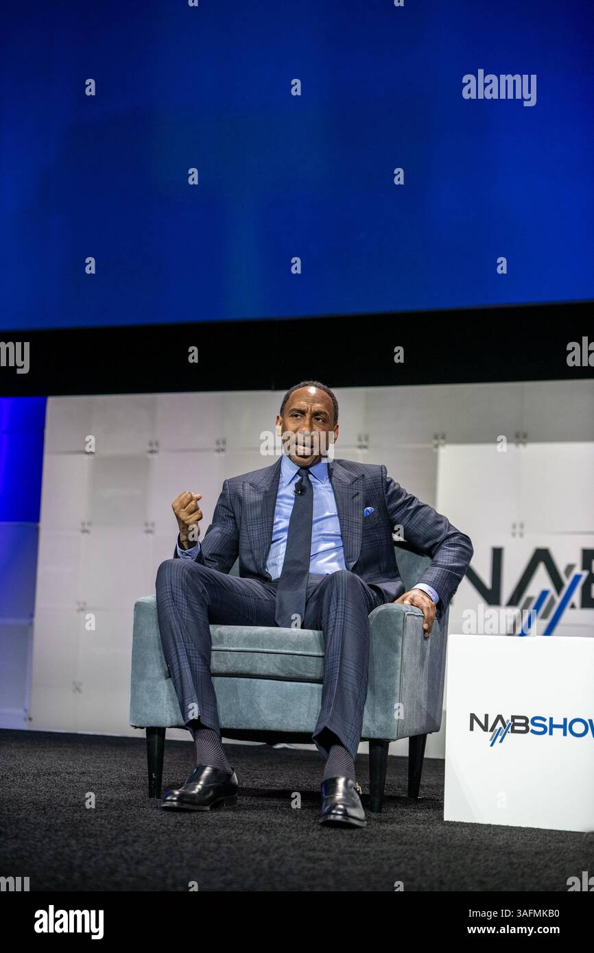 LAS VEGAS, Nevada - Stephen A. Smith speaking at NAB Welcome Session at ...