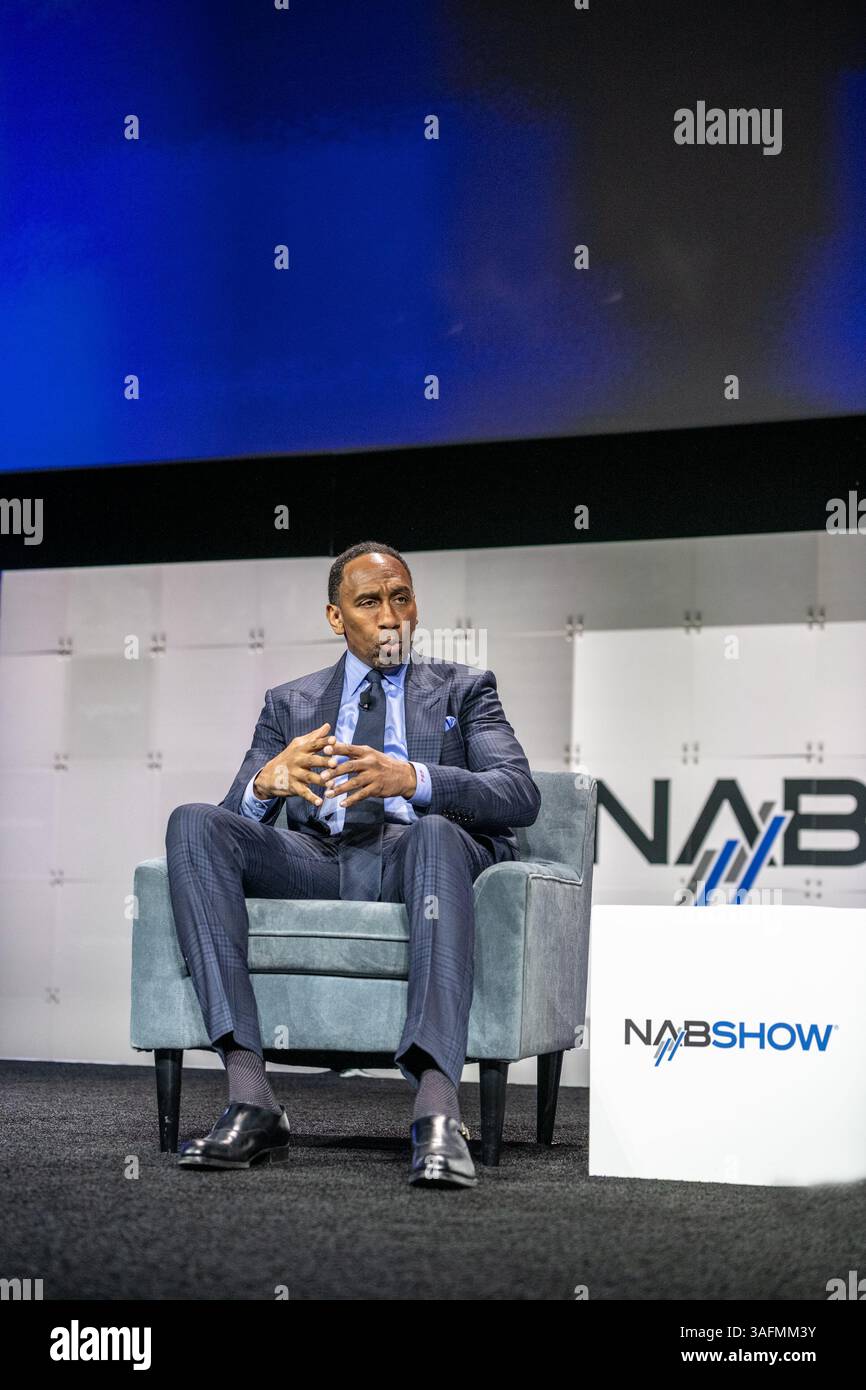 LAS VEGAS, Nevada - Stephen A. Smith speaking at NAB Welcome Session at ...