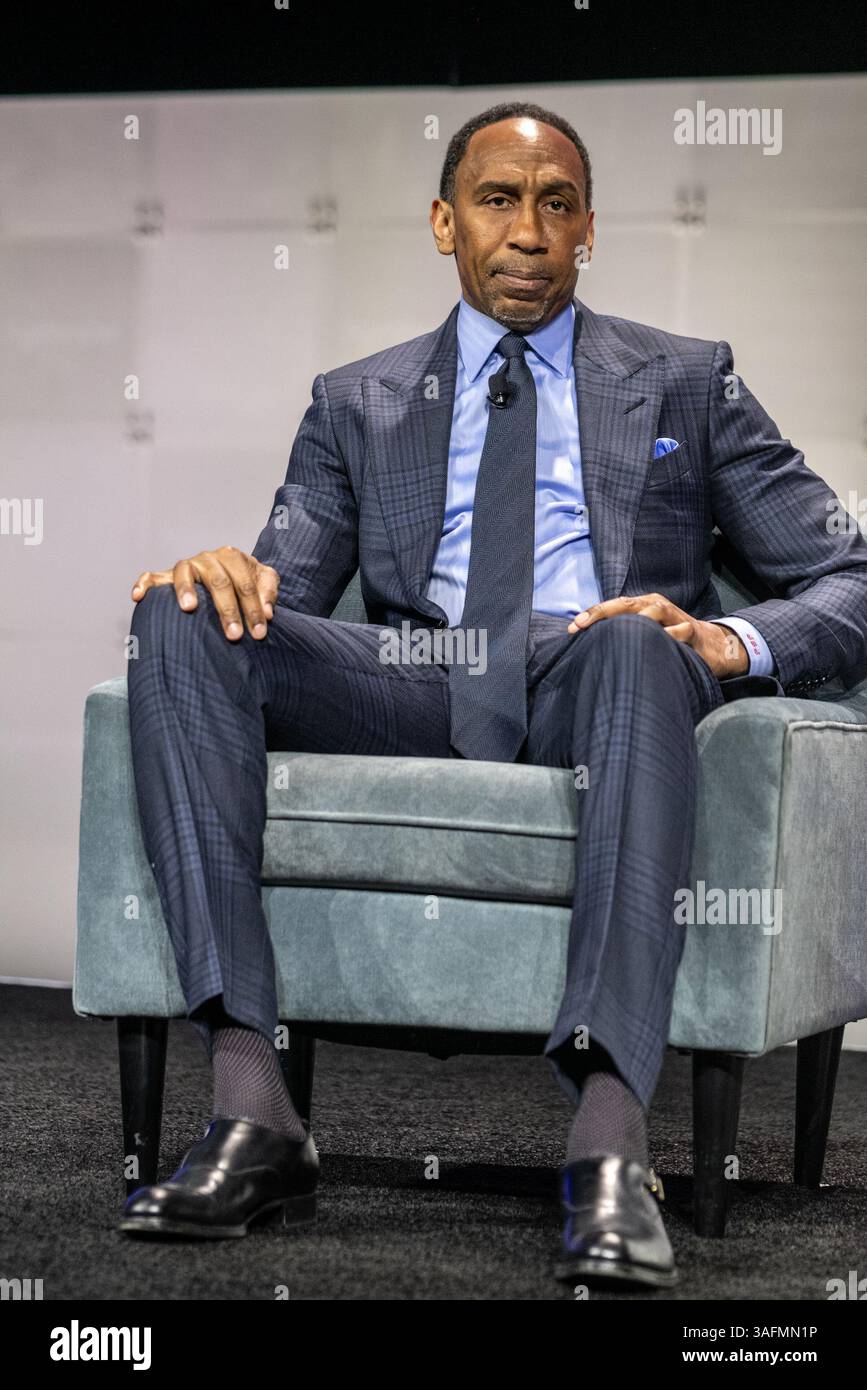 LAS VEGAS, Nevada - Stephen A. Smith speaking at NAB Welcome Session at ...