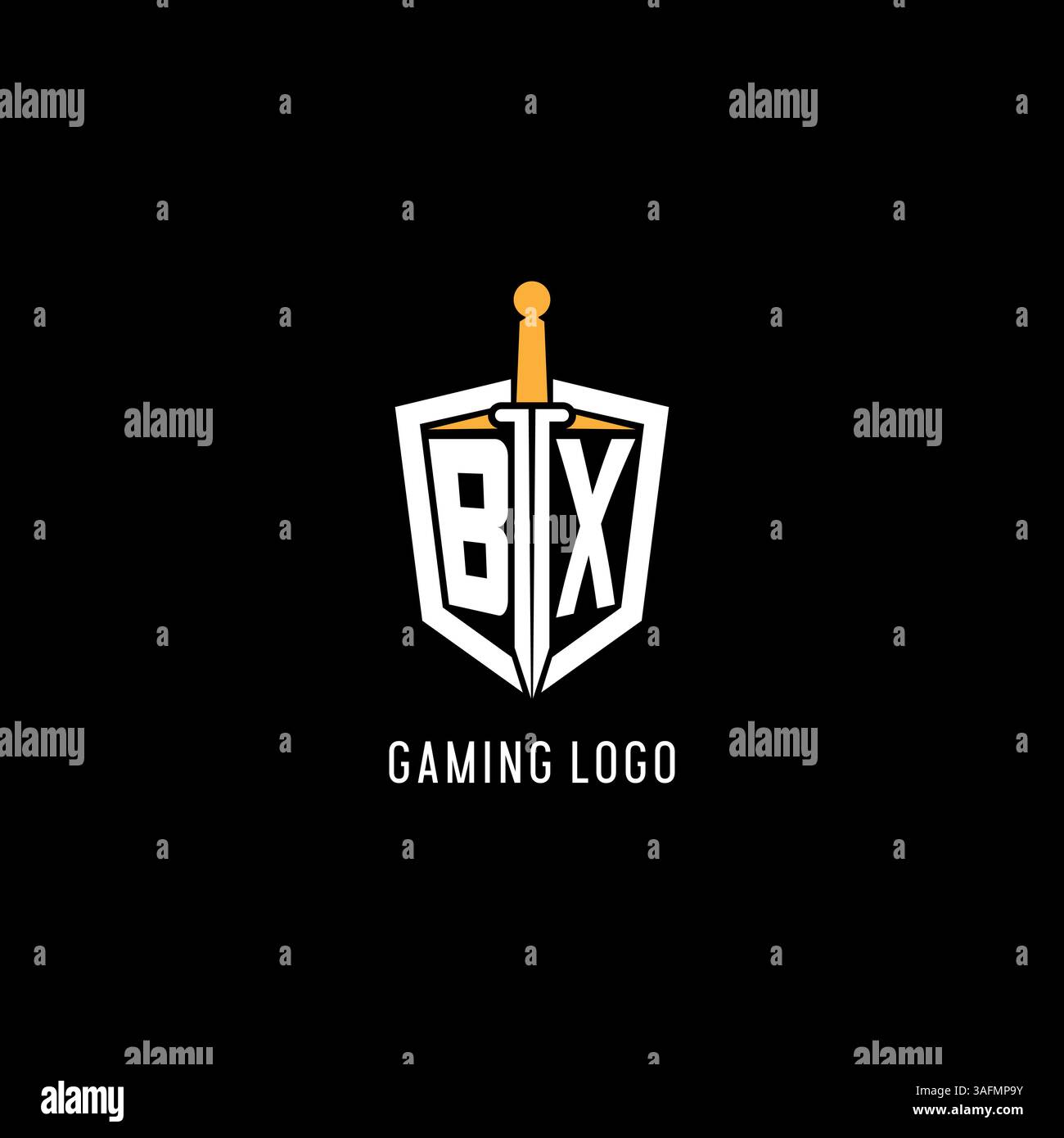 Letter BX logo with shield and sword design inspiration vector graphic ...