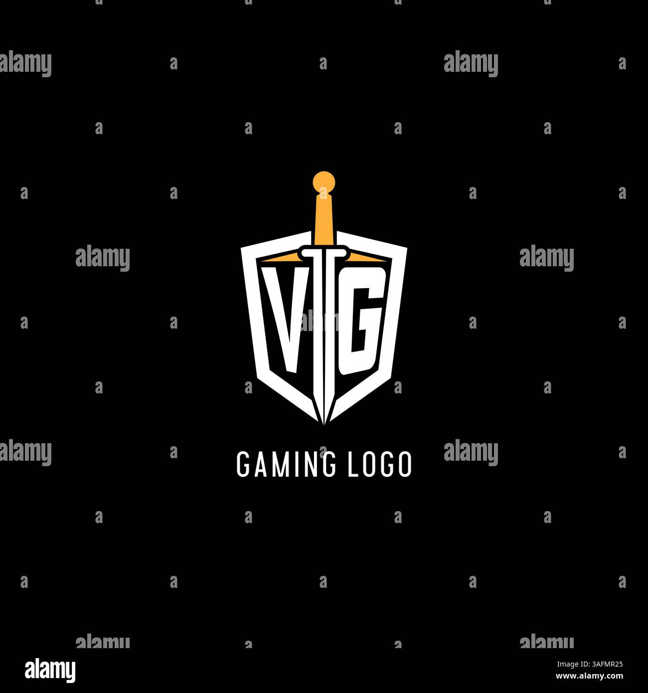 Letter VG logo with shield and sword design inspiration vector graphic ...